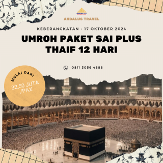 Paket Umroh Program Sai Plus Thaif 12 Hari Bulan Oktober 2024